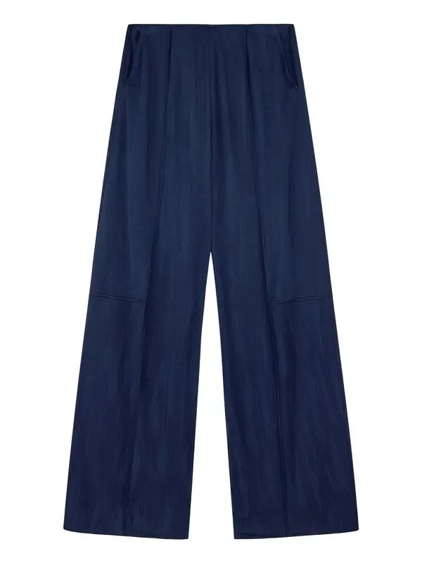 Giorgio Armani Wide-leg Jacquard Jersey Trousers - Blue