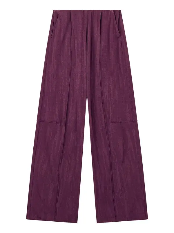 Giorgio Armani Wide-leg Jacquard Jersey Trousers - Burgundy