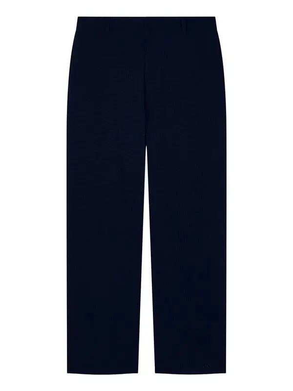 Giorgio Armani Oversized Seersucker Trousers - Blue