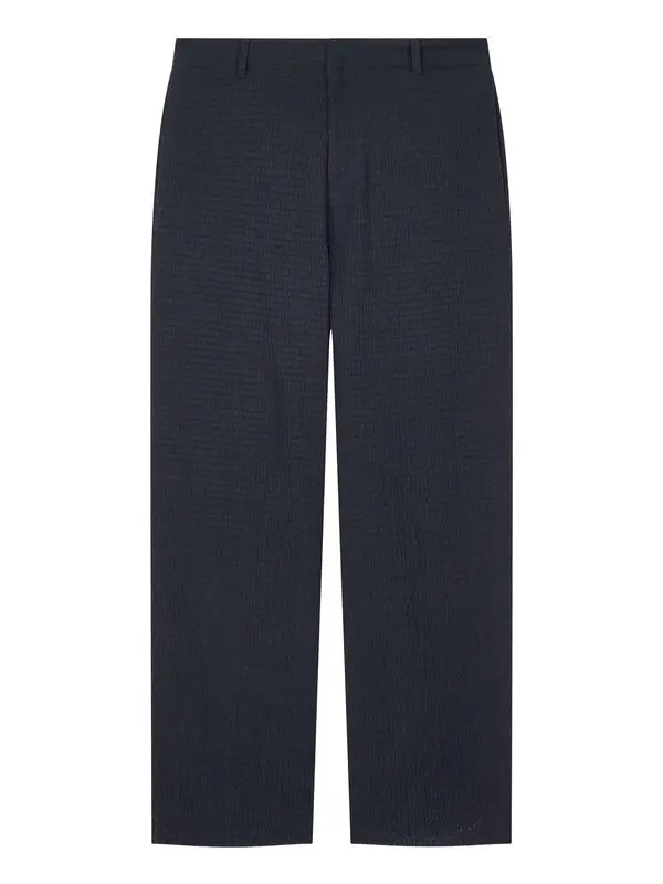 Giorgio Armani Oversized Seersucker Trousers - Blue