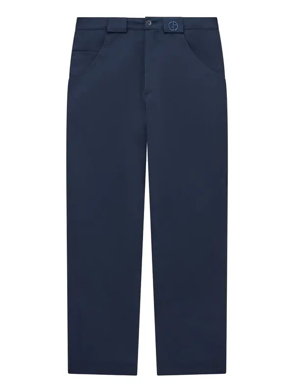 Giorgio Armani Regular Fit Stretch Cotton Gabardine Trousers - Blue