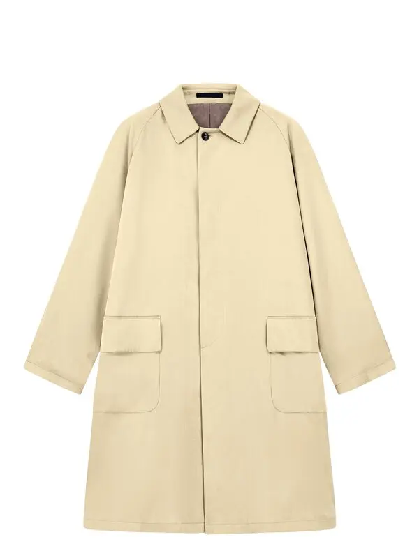 Giorgio Armani Oversized Washed Lyocell Poplin Trench Coat - Beige