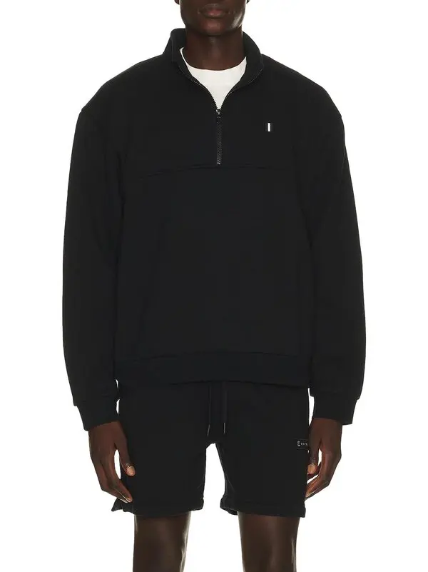 WHITESPACE Quarter Zip Sweatshirt - Black