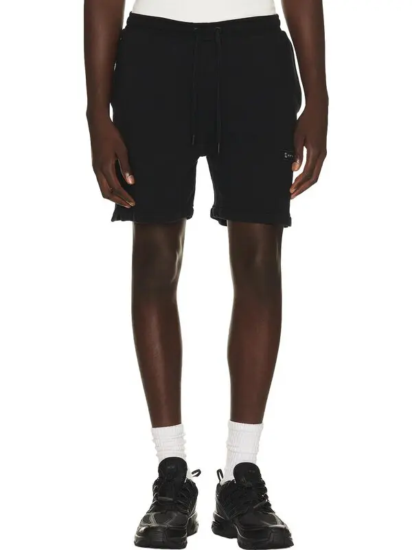 WHITESPACE Fleece Shorts With Logo Detail - Black