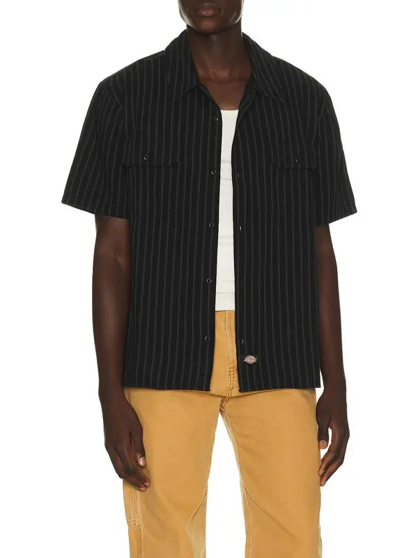 Dickies Worn In Lightweight Work Shirt - Black