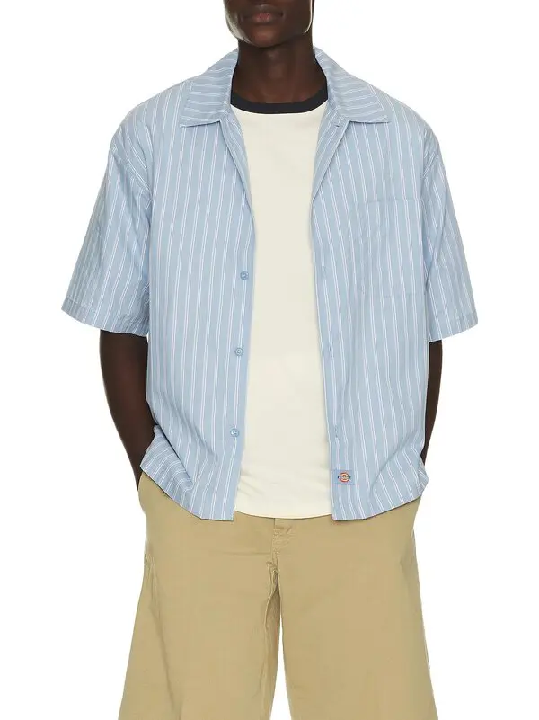Dickies Venedocia Stripe Shirt In Baby Blue - Endless Sky
