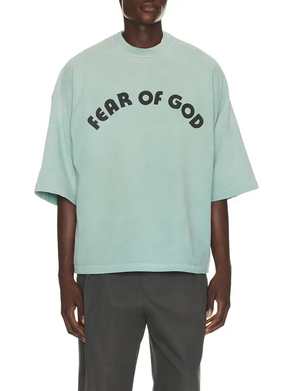 Fear Of God Heavyweight Jersey 26 Tee In Teal - Sky