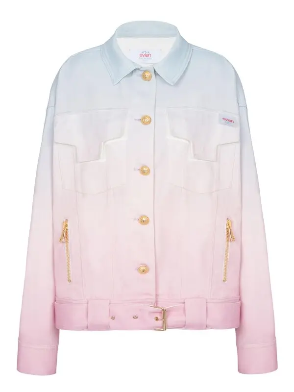 Balmain X Evian Gradient Denim Oversized Jacket - Multicolor