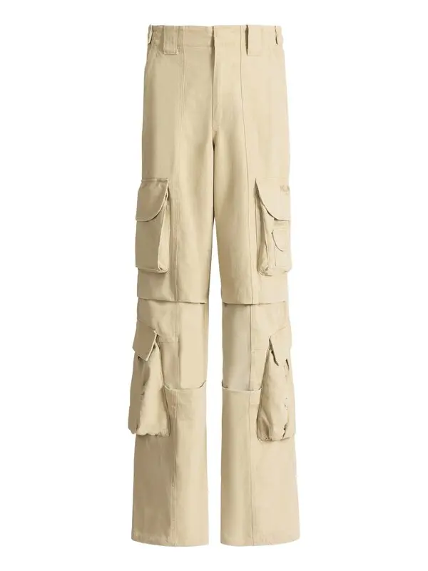 Balmain Washed Cotton Cargo Pants - Beige