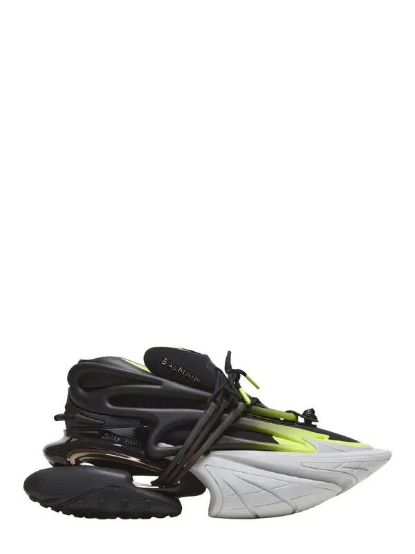 Balmain Fluorescent Unicorn Neoprene And Leather Trainers - Multicolor