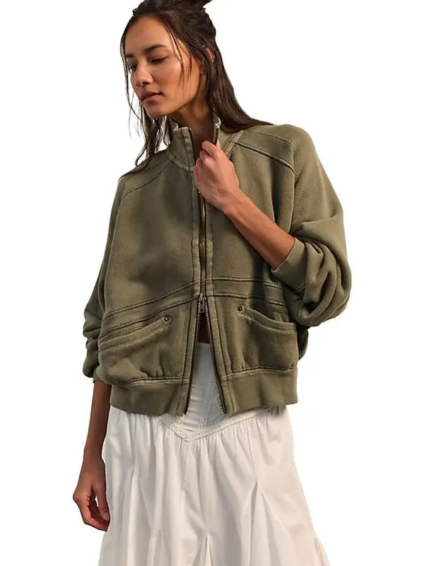 Free People We The Free Thunder Zip-up Cardigan - Summer Pine