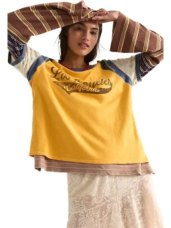 Free People We The Free Wren Tee - Yellow Combo