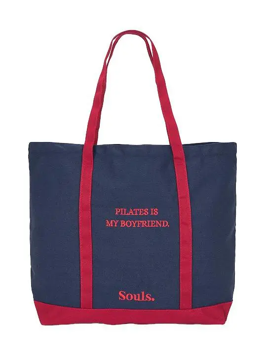 SOULS. Pilates Is My Boyfriend Tote - Navy