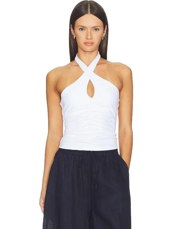 Susana Monaco Cross Front Gathered Top - Ivory