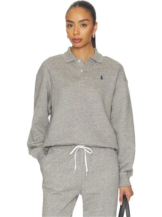 Polo Ralph Lauren Arctic Fleece Polo Sweatshirt - Grey
