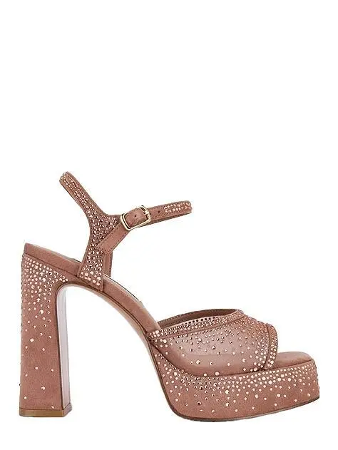 Steve Madden Liandra Embellished Platform Heels - Brown