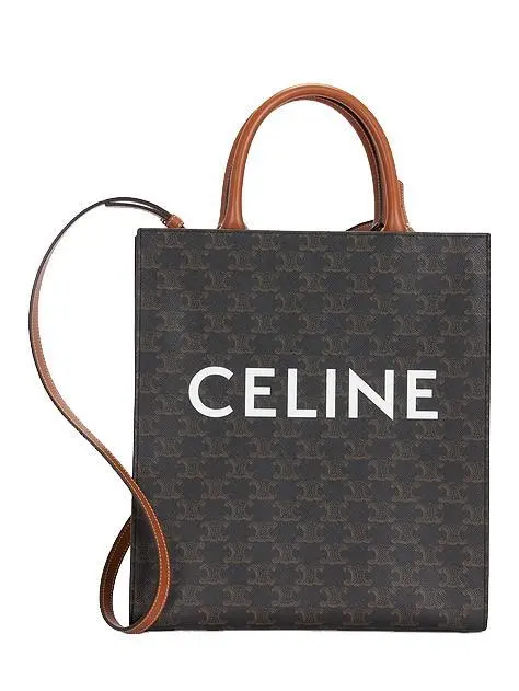 FWRD RENEW Celine Triomphe Vertical Cabas Tote Bag - Brown