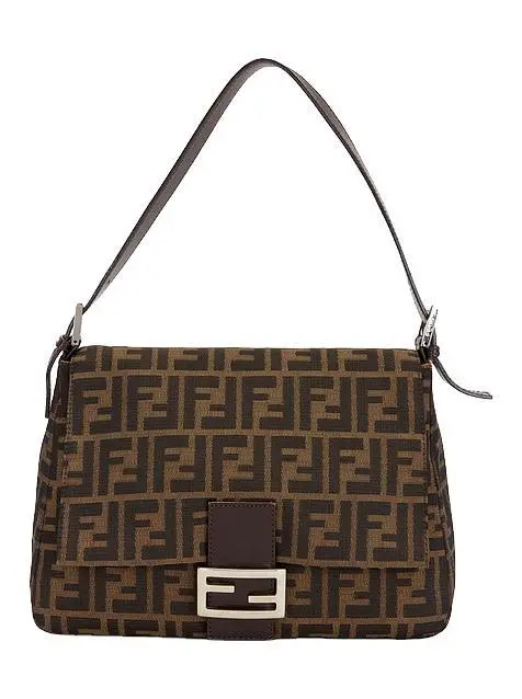FWRD RENEW Fendi Zucca Mama Forever Baguette Shoulder Bag - Brown