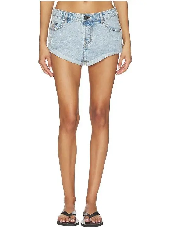 ONETEASPOON Bandits Low Waist Denim Shorts - Blue