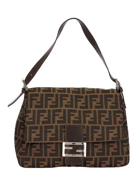 FWRD RENEW Fendi Zucca Mama Forever Baguette Shoulder Bag - Brown