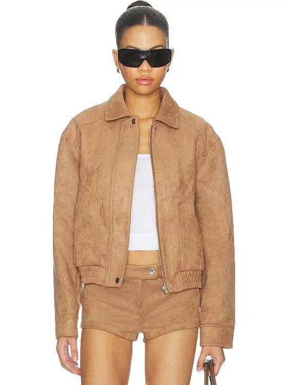 MORE TO COME Faux Suede Jacket - Tan
