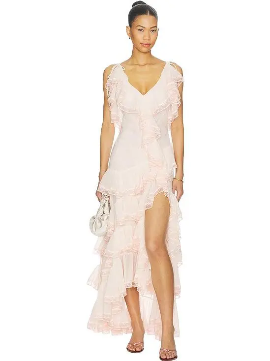 For Love & Lemons Juniper Maxi Dress - Pink
