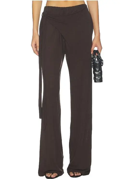 Ottolinger Linen Blend Wrap Sweatpant - Brown