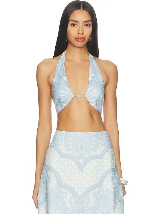SHANI SHEMER Halterneck Top - Blue