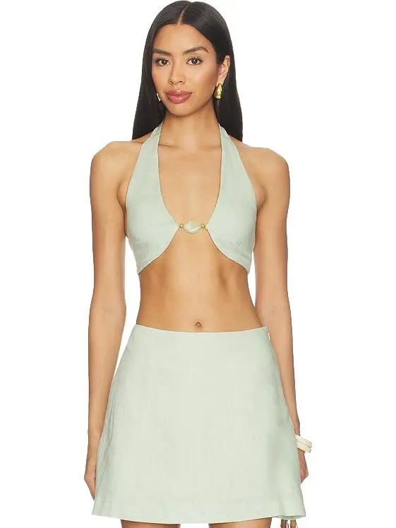 SHANI SHEMER Tommy Halterneck Top - Mint