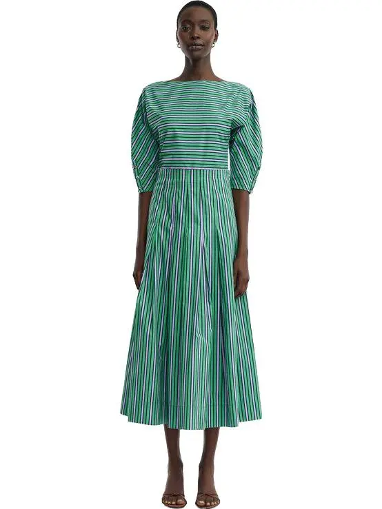 Lela Rose Striped Cotton A-line Skirt - Stripe