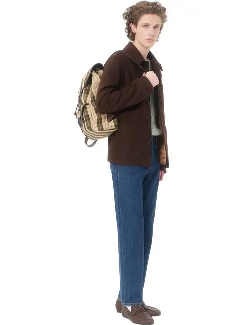 Valentino Garavani Antibes Check Fabric Backpack - Green