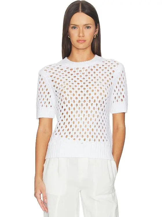 Vince Honeycomb Boxy Tee - Optic White