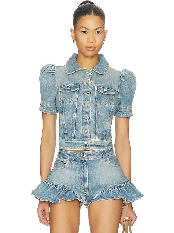Retrofete Landon Denim Jacket With Puff Sleeves - Zermatt