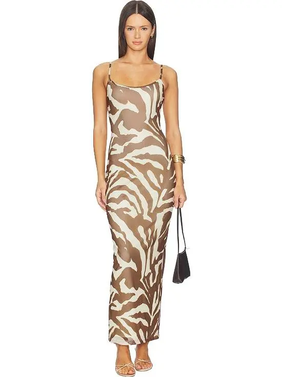 Superdown Animal Print Maxi Dress - Zebra Print