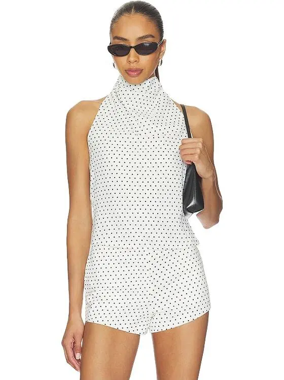 NAKEDVICE The Mya Spot Top - White & Black