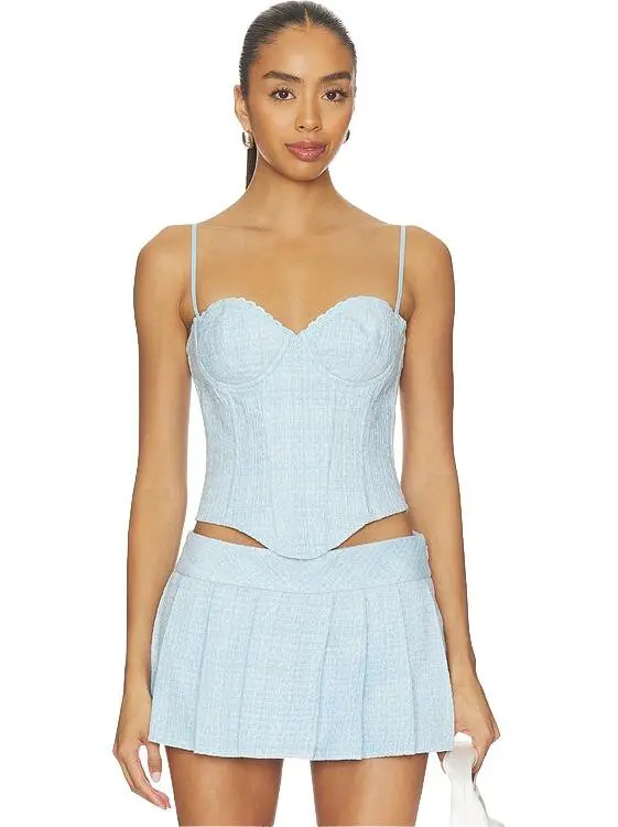 GUIZIO Genevieve Lace Trim Bustier - Baby Blue