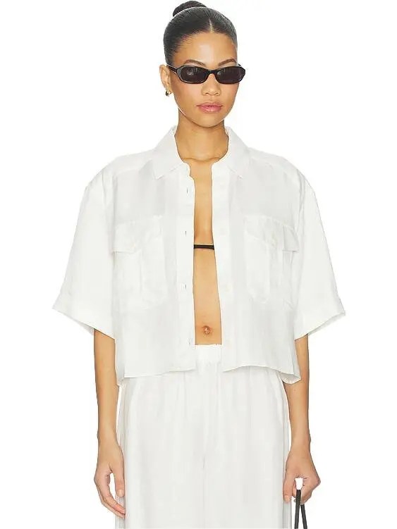 ANINE BING Edith Shirt In White - Ivory