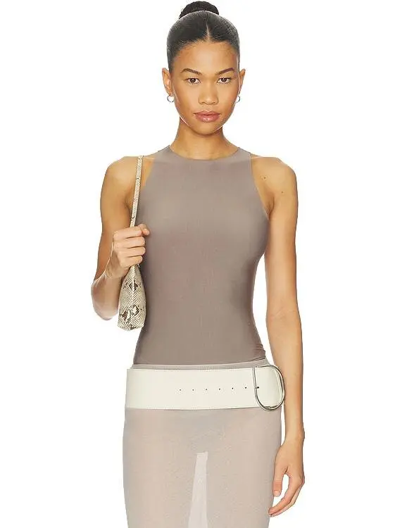 Commando Butter Crewneck Tank Bodysuit - Truffle