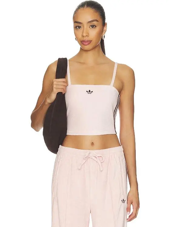 ADIDAS ORIGINALS Terry Towel Cropped Tank - Sandy Pink
