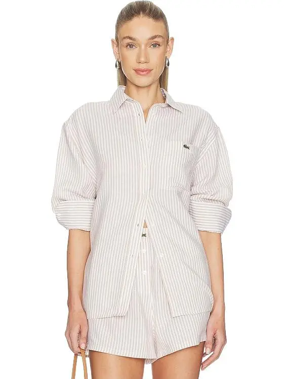 Lacoste Oversized Fit Striped Shirt - Lionne & Flour
