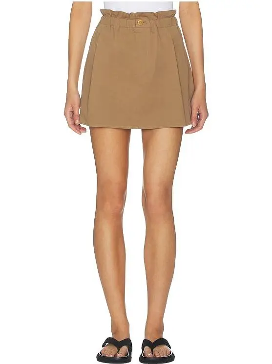 Vince Mid Rise Cotton Pull-on Skort - Almondine