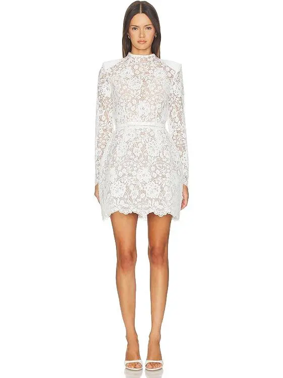 NADINE MERABI Sophie Dress Lace Mini Dress - White