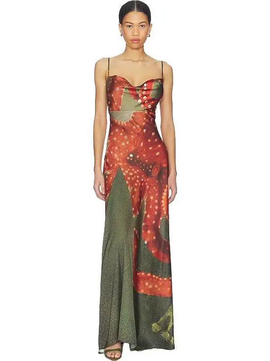 TYLER MCGILLIVARY Sea Kraken Maxi Dress - Octopus
