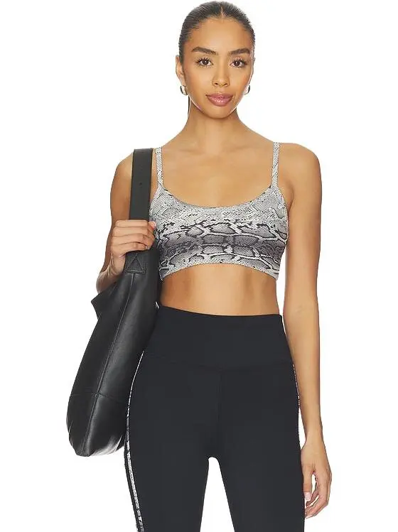 Strut This The Cher Sports Bra In Grey - Snake