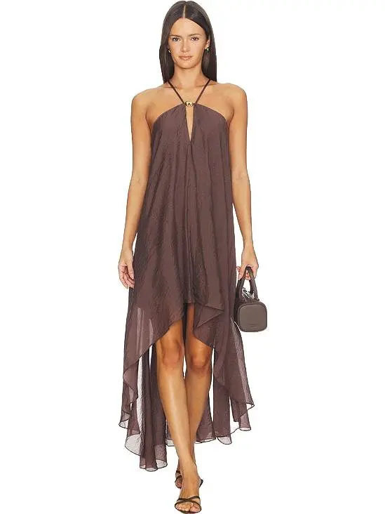 Steve Madden Suzanne Halterneck Dress - Walnut