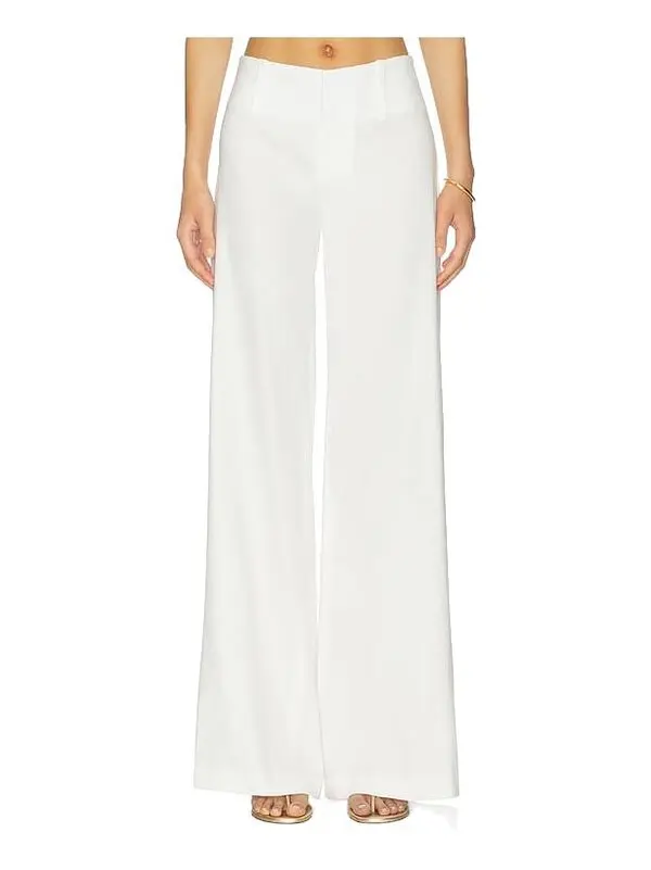 Alice + Olivia Wide Leg Cuffed Pants - Off White