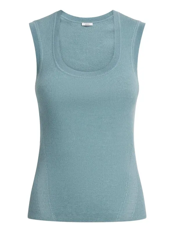 JOSEPH Alaou Knit Scoop-neck Top - Blue