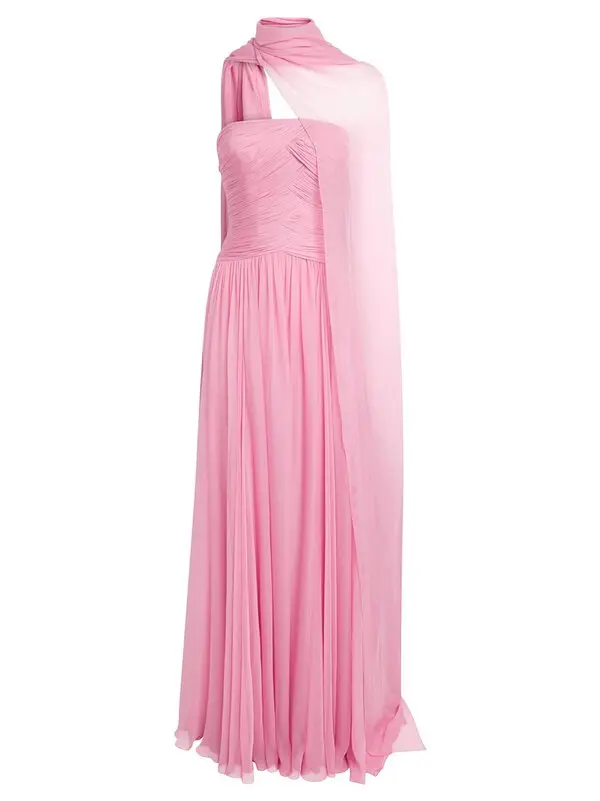 Zuhair Murad Silk Chiffon Strapless Gown - Pink