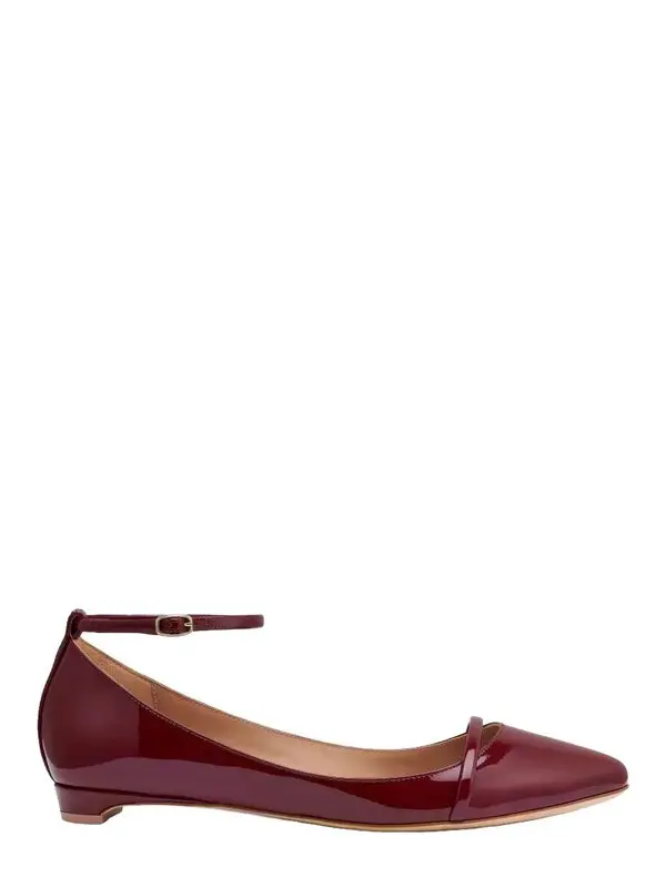 MALONE SOULIERS Patent Leather Mary Ballet Flats - Red