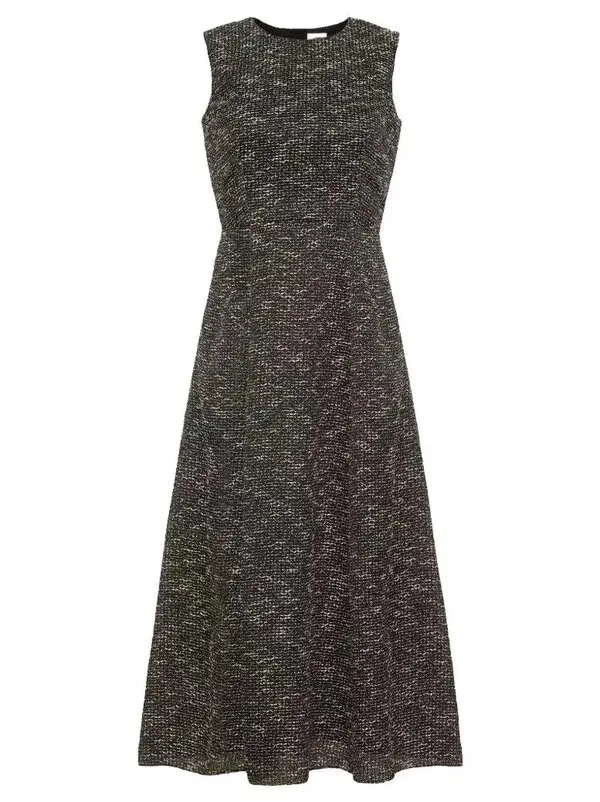Adam Lippes Eloise Tweed Maxi Dress - Black